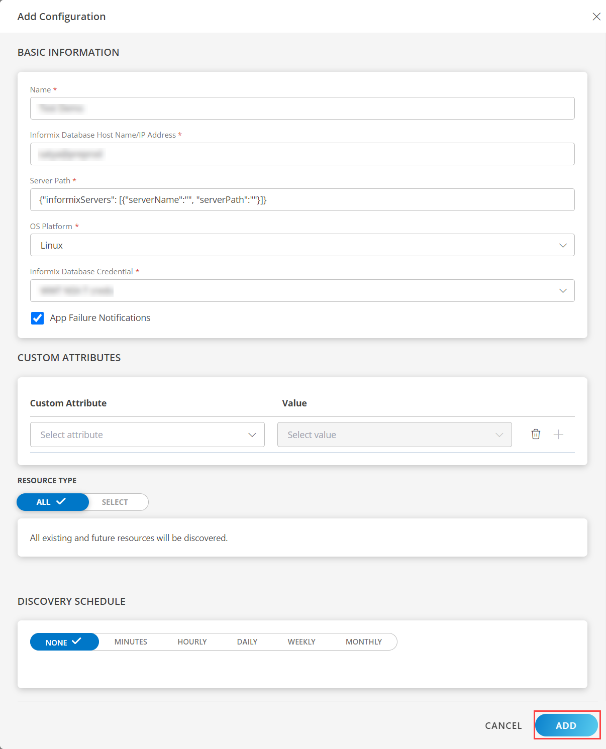 Informix Database Opsramp Documentation